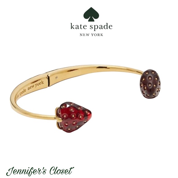 kate spade | Jewelry | Nwt Kate Spade Strawberry Cuff Bracelet | Poshmark